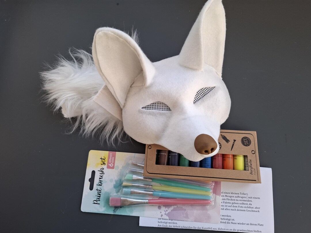 DIY Kit Therian Maske Fox / Quadrobics Mask, Fox, Universal Size, Mask ...