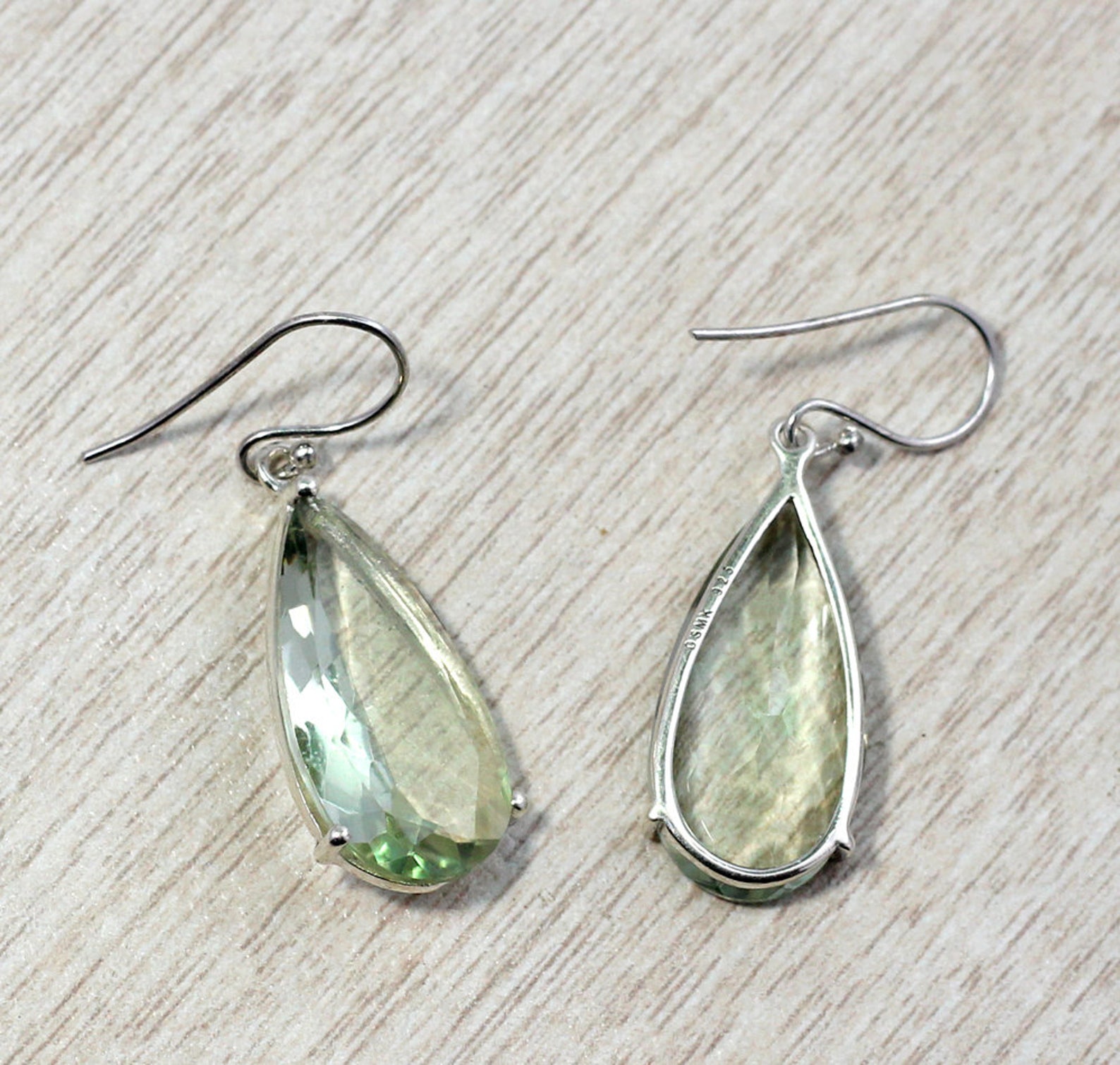 Long Tear Dropnatural Gemstoneearringamethyst/green - Etsy