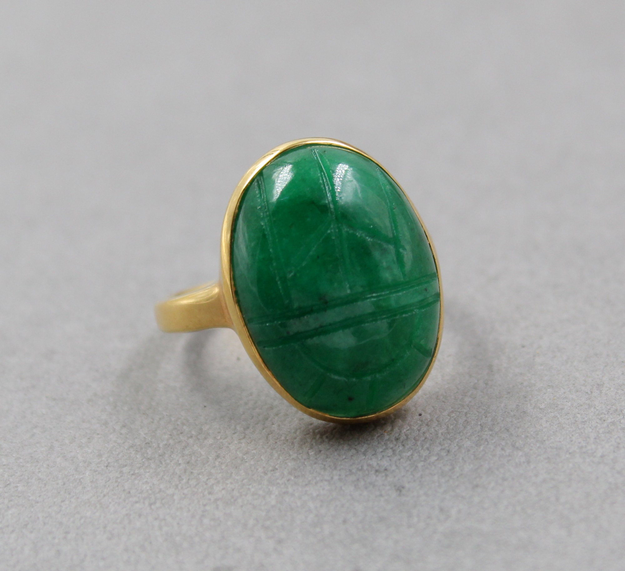 Emerald Scarab RingGold Plated 925 sterling silver | Etsy