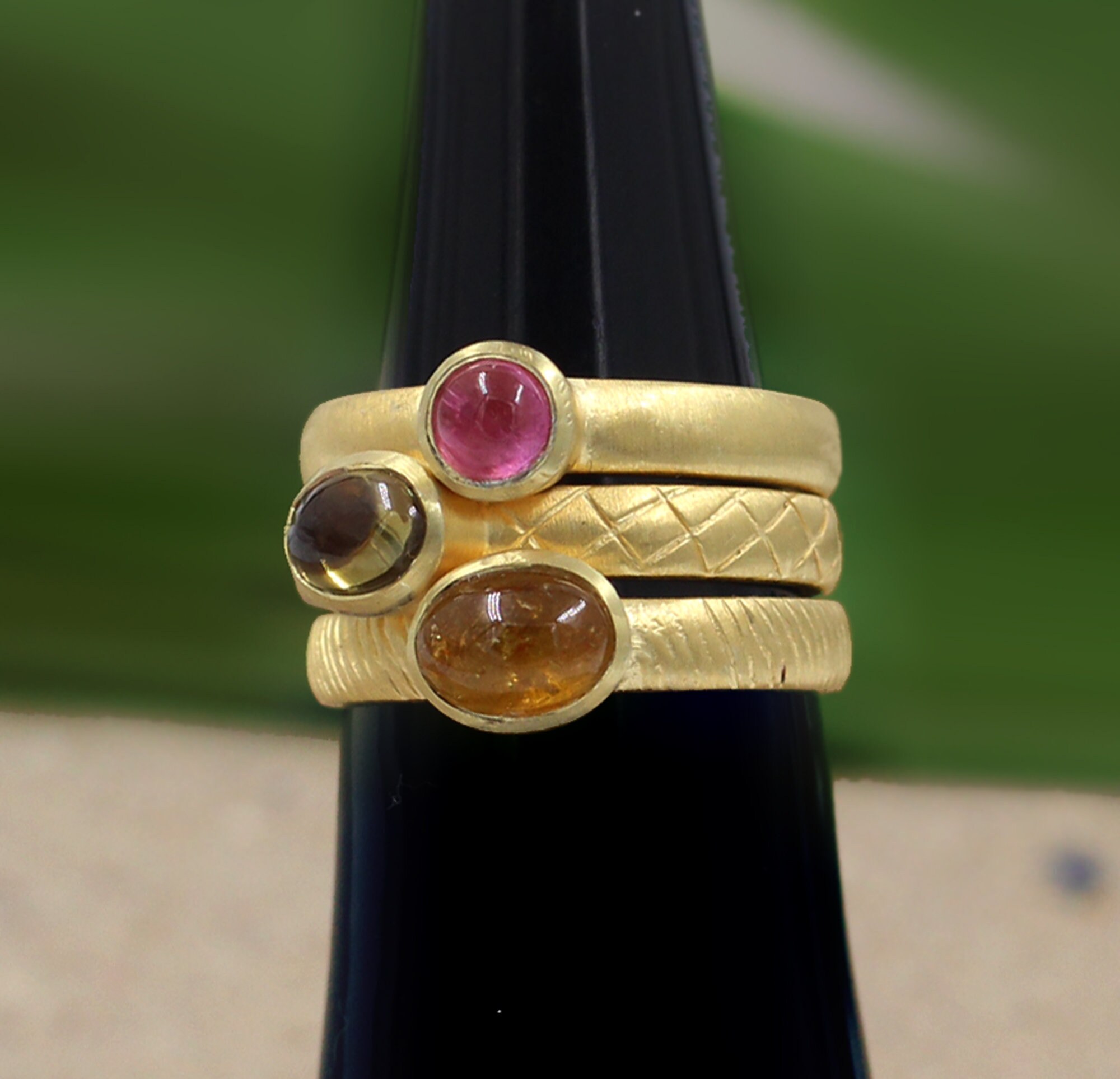 Attractive Tourmaline Stacking Ringsolid 925 Sterling Silver | Etsy