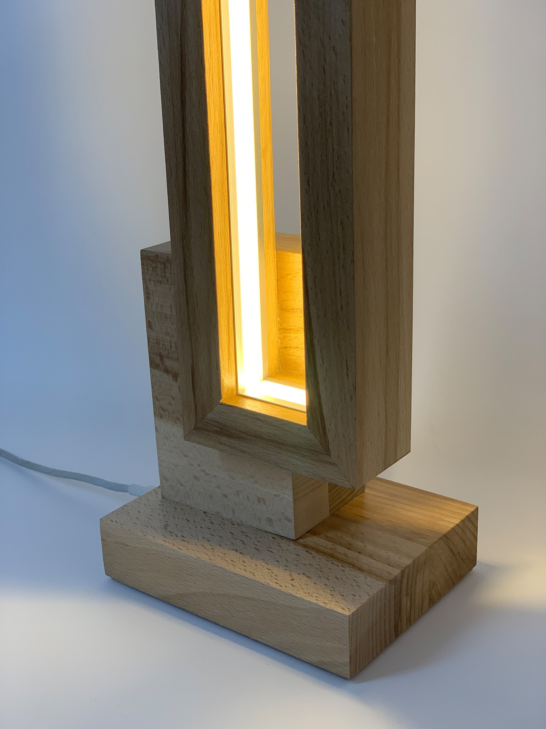 Decorative Table Lamp for Lovers of Wood. Wooden Table Lamp, for ...