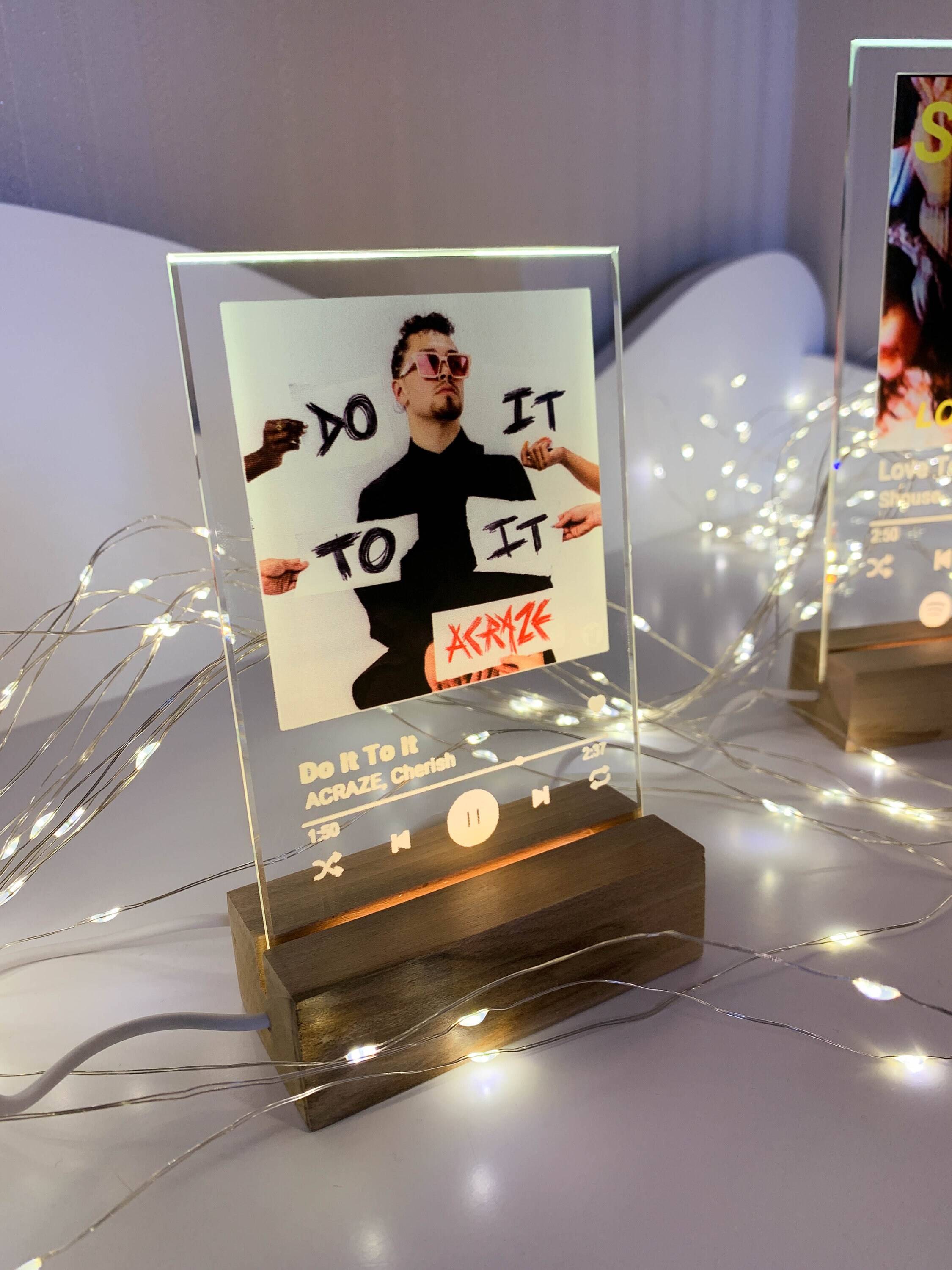 Custom Album Cover Plaque: Personalized Music Night Light - Etsy