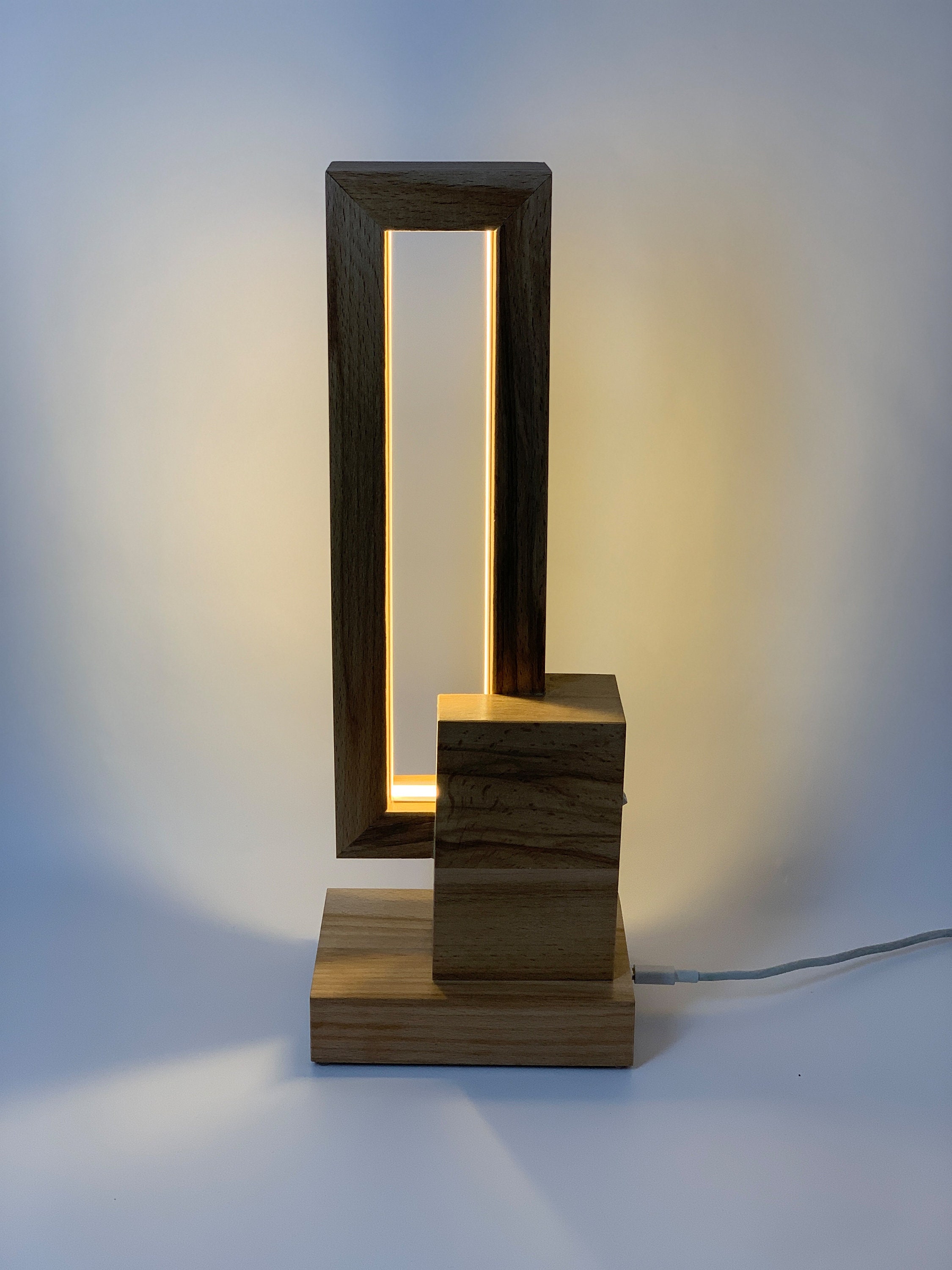Decorative Table Lamp for Lovers of Wood. Wooden Table Lamp, for ...