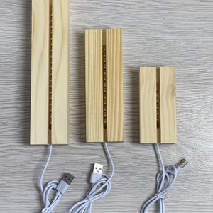 Wooden LED Display Base: USB Powered Resin Crafts Night Light - Etsy