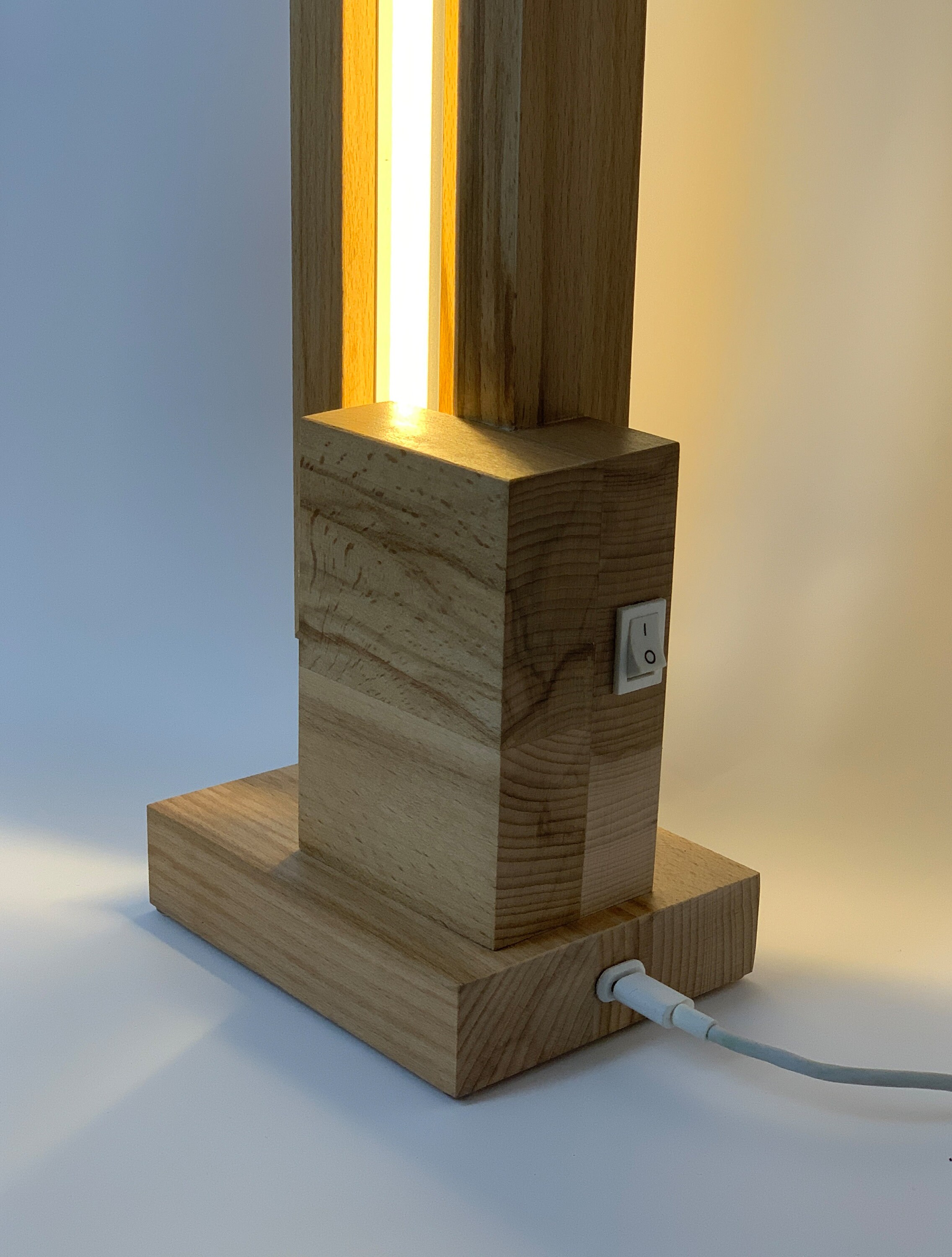 Decorative Table Lamp for Lovers of Wood. Wooden Table Lamp, for ...