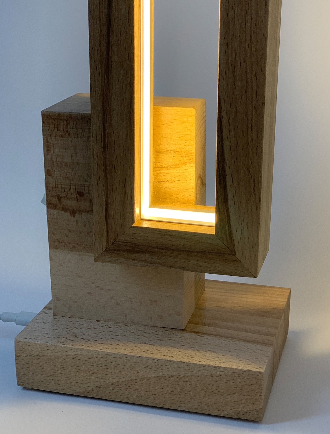 Decorative Table Lamp for Lovers of Wood. Wooden Table Lamp, for ...