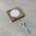 Square LED Light Wooden Base Lamp With Circle in Center for Epoxy Resin ...