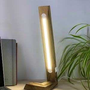 Modern LED Lamp, Wooden Book Reading Table Lamp, Wood Lamp, Desk Light ...