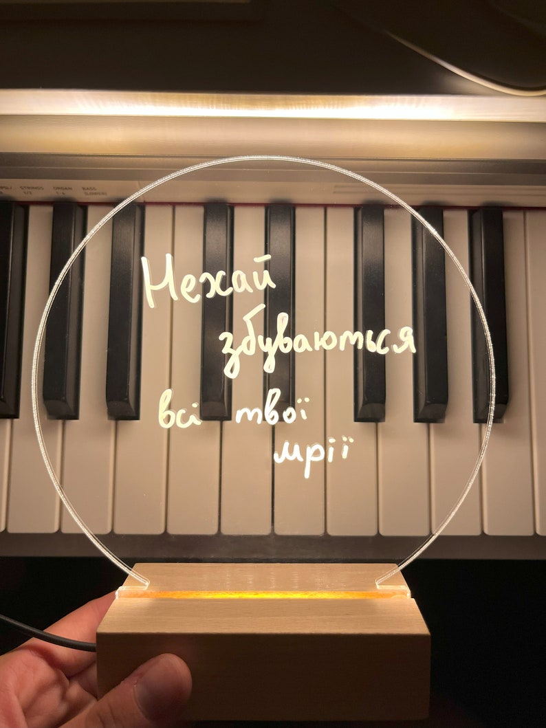 Acrylic Blank Circle LED Light & Writing Board, Reminding Memo Lamp ...