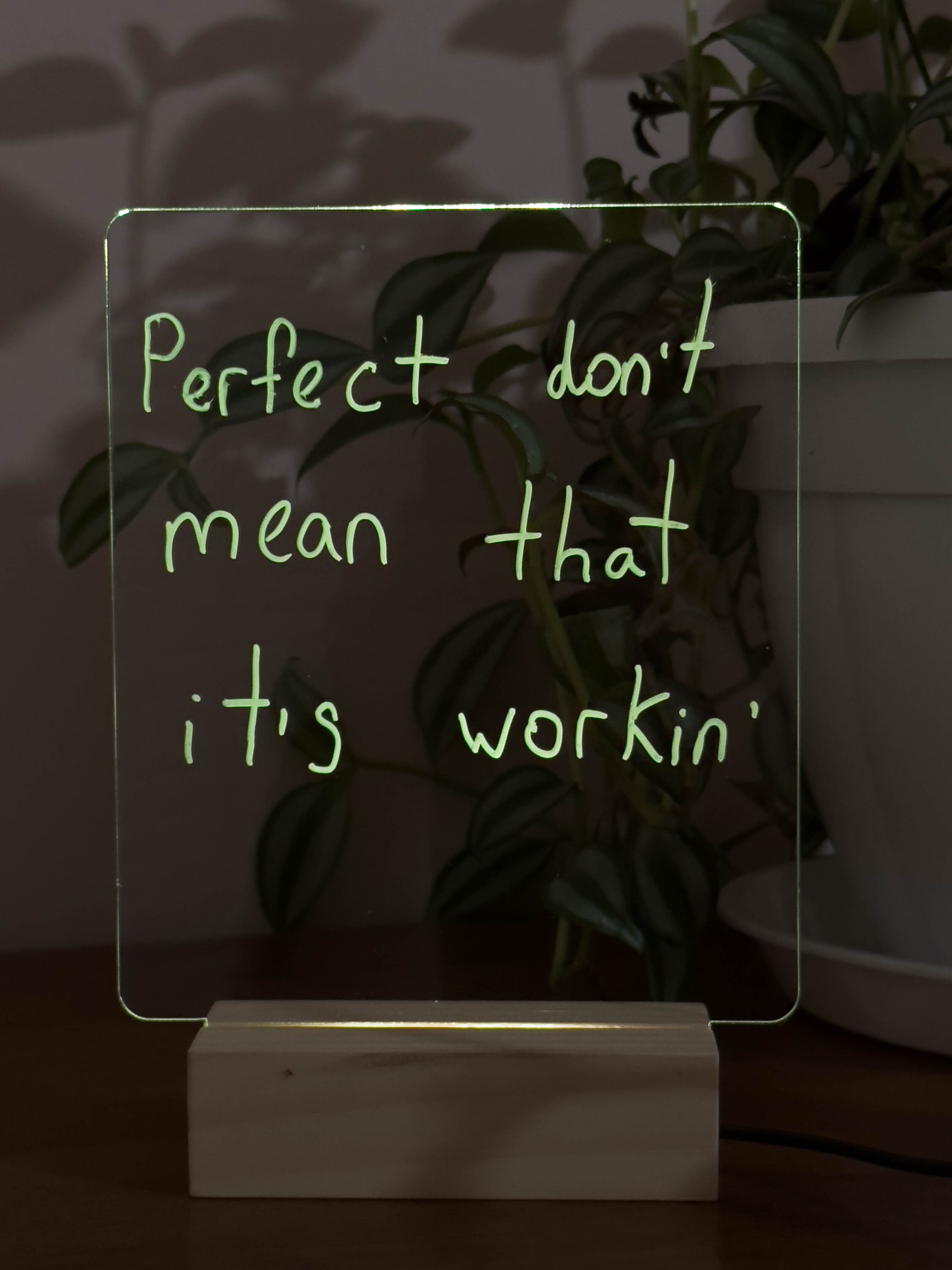 Acrylic Message Board With USB Light: Home Decor LED Note Board - Etsy