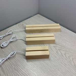 Wooden LED Display Base With Warm Light, USB Powered - Etsy