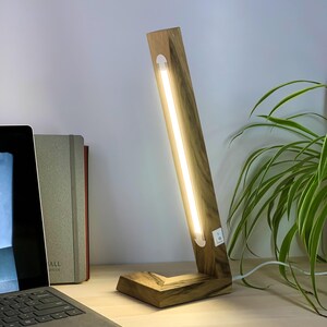 Modern LED Lamp, Wooden Book Reading Table Lamp, Wood Lamp, Desk Light ...