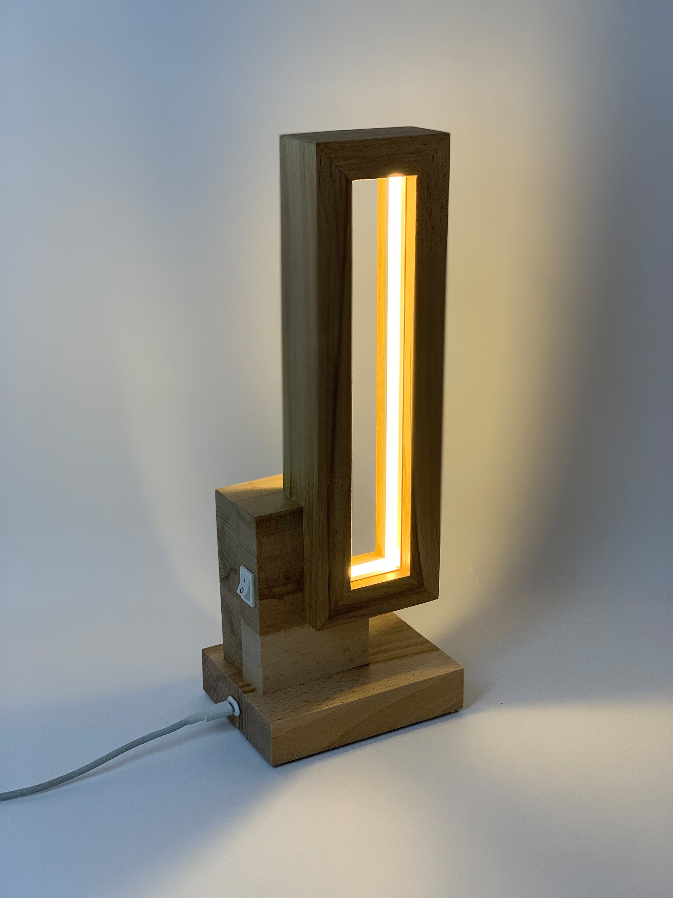 Decorative Table Lamp for Lovers of Wood. Wooden Table Lamp, for ...