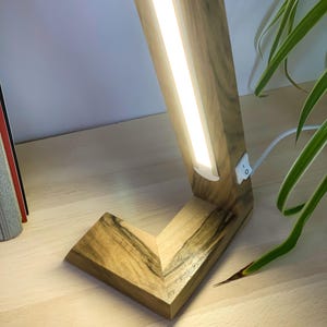 Modern LED Lamp, Wooden Book Reading Table Lamp, Wood Lamp, Desk Light ...