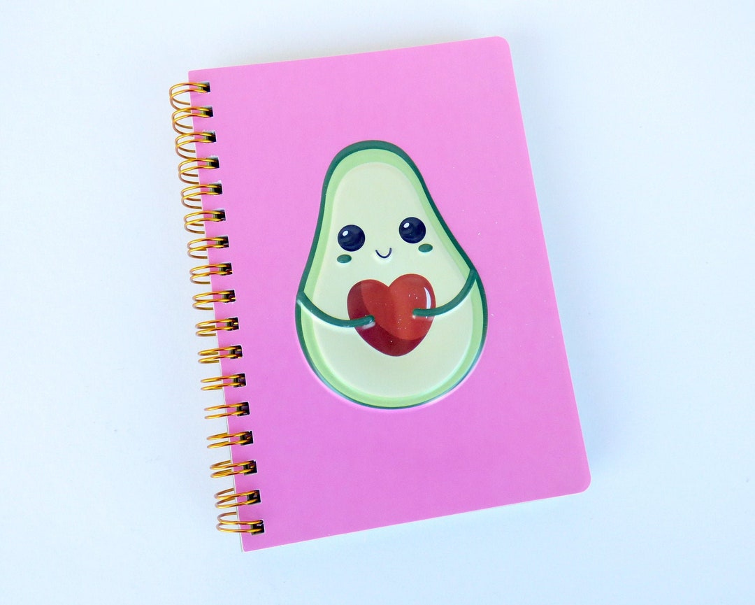 Avocado Notebook A6 Notebook Pink Avocado Notebook 3D - Etsy