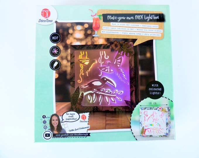 DIY MDF Lightbox Kit for Kids Colored Lights Tropical Birds - Etsy