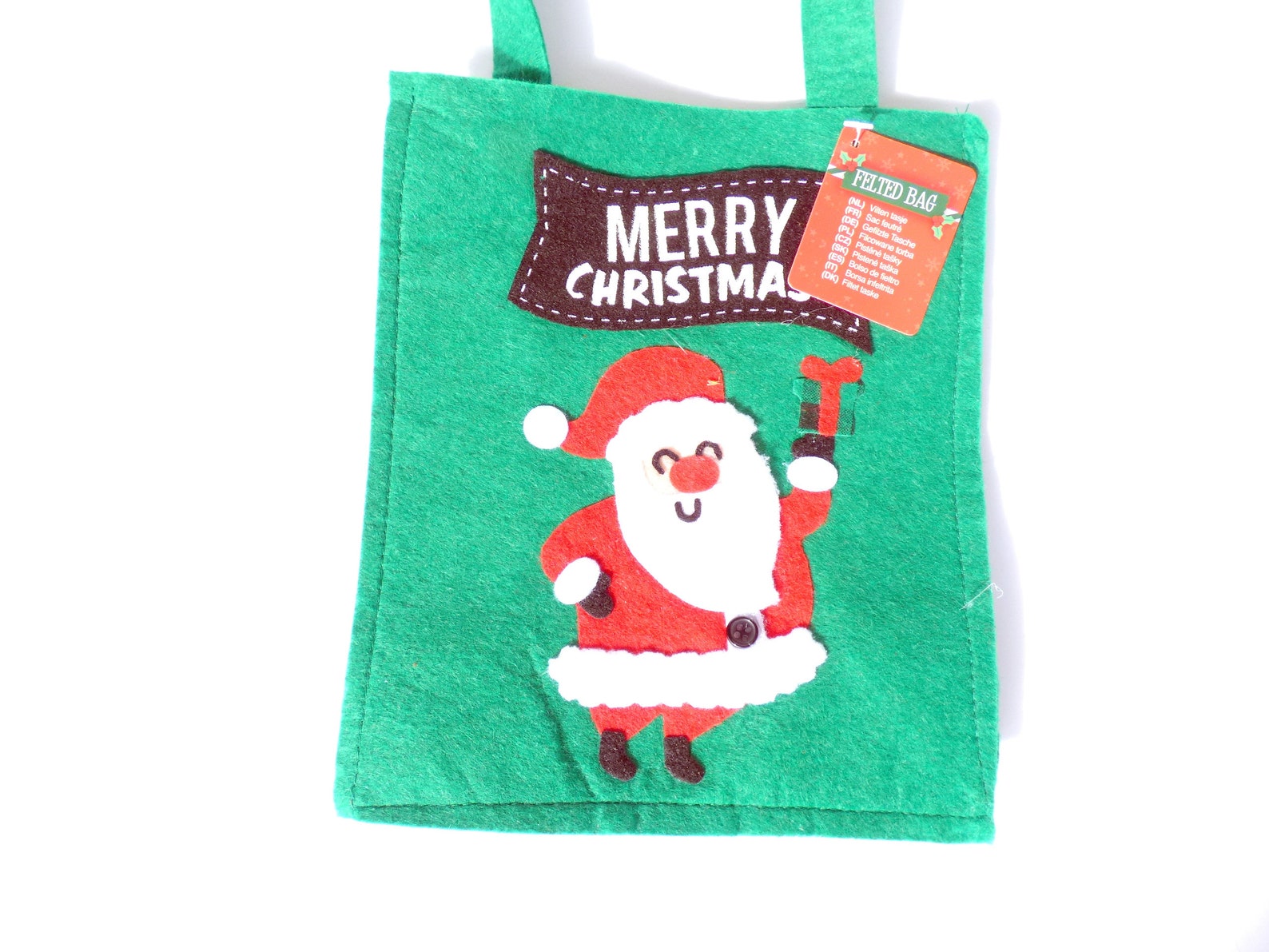 Santa Gift Bag Red Felt Gift Bag Christmas Gift Bag Kid - Etsy