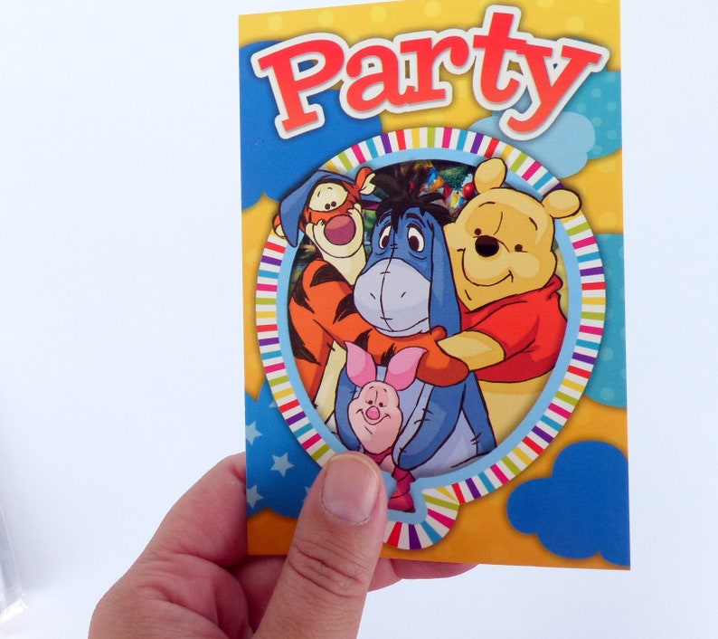 Winnie the Pooh Party Invitations Tigger Eeyore Cards Disney - Etsy