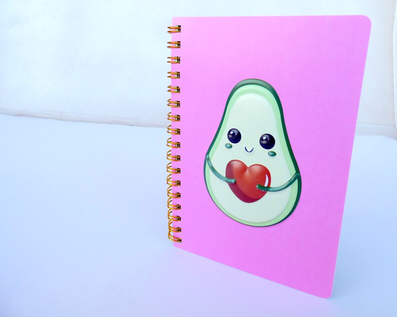 Avocado Notebook A6 Notebook Pink Avocado Notebook 3D - Etsy