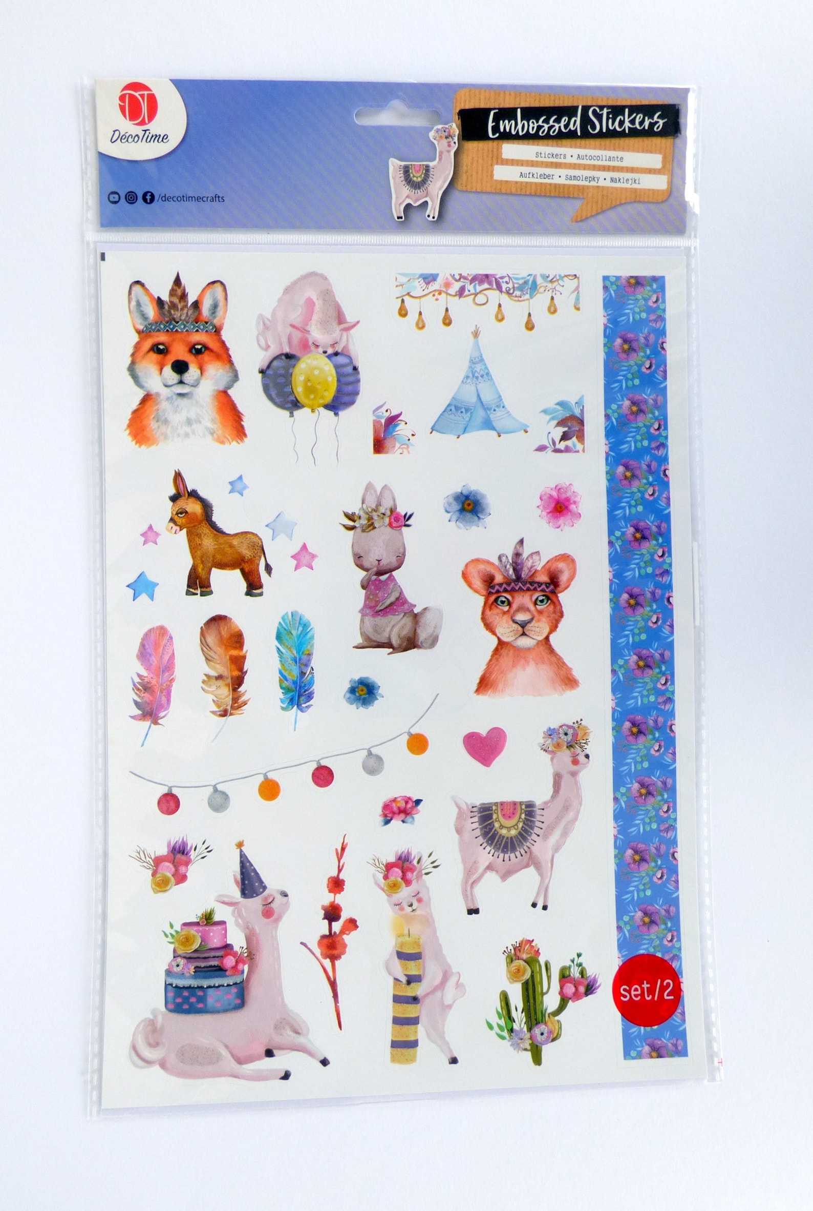 Cute Animal Sticker Set Large Embossed Stickers Large - Etsy