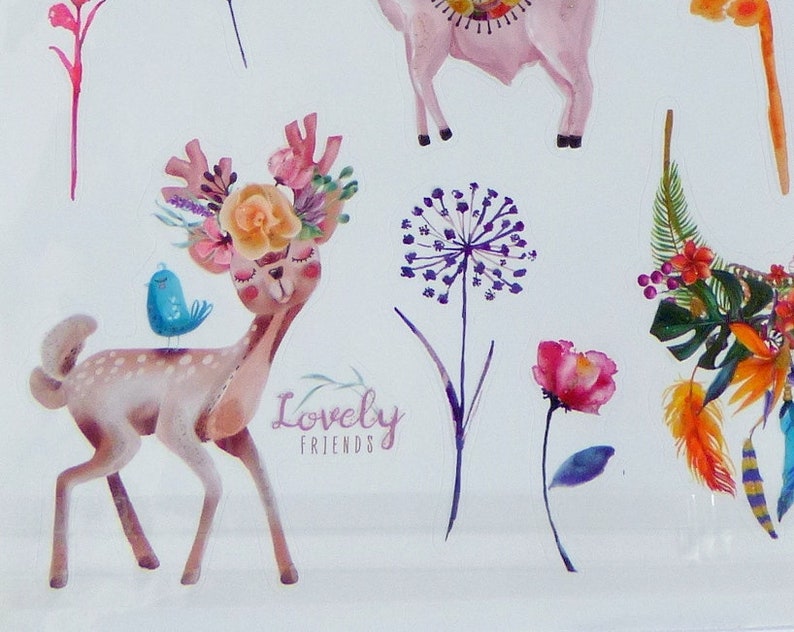 Cute Animal Sticker Set Large Embossed Stickers Large - Etsy