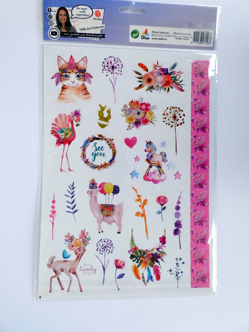 Cute Animal Sticker Set Large Embossed Stickers Large - Etsy