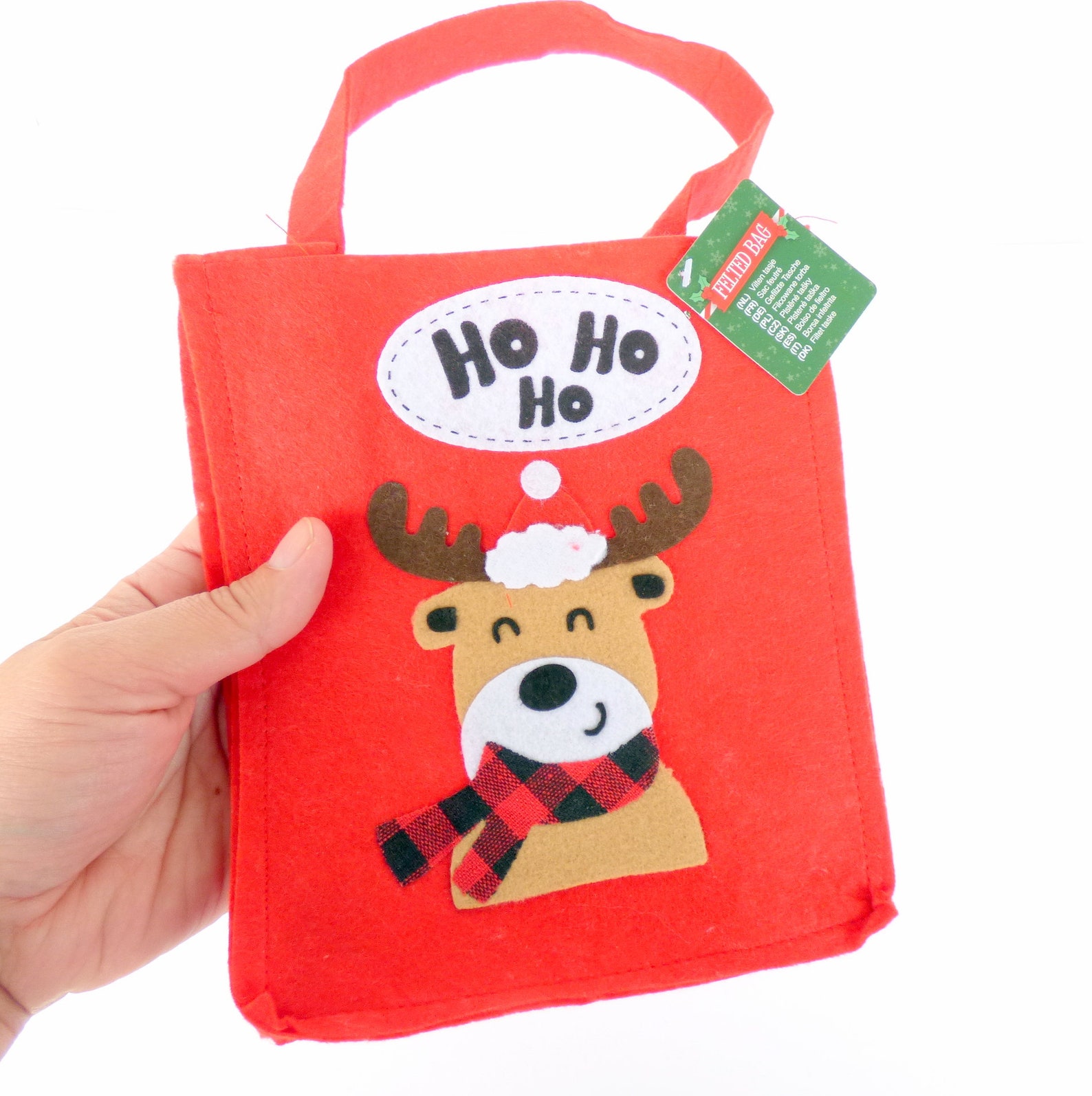 Santa Gift Bag Red Felt Gift Bag Christmas Gift Bag Kid - Etsy