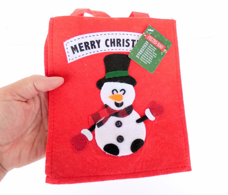 Santa Gift Bag Red Felt Gift Bag Christmas Gift Bag Kid - Etsy
