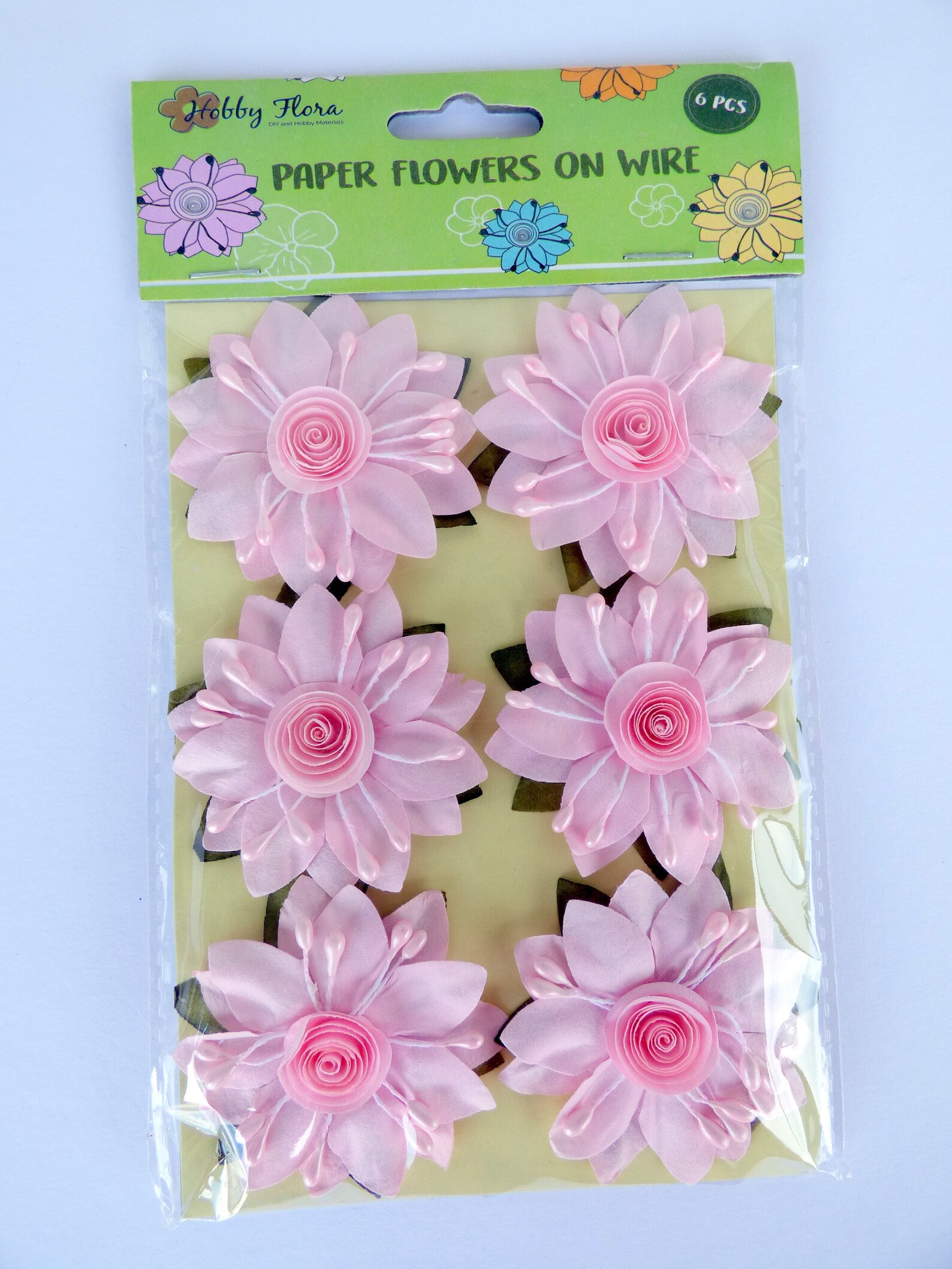 Pink Flowers Set of 6 Paper Flowers Paper Flowers Flowers - Etsy