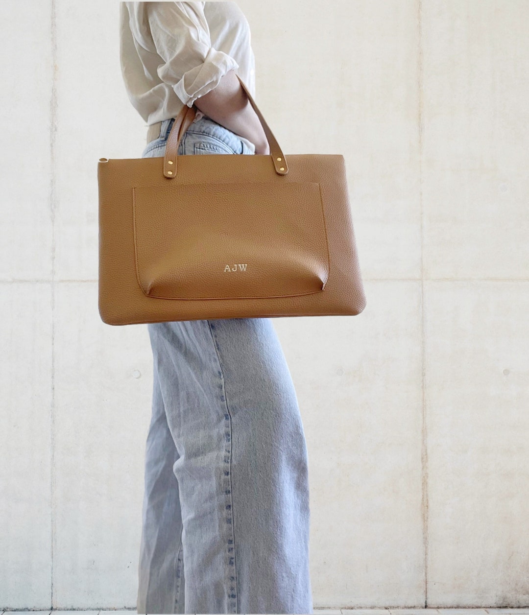 Personalised Laptop Bag/messenger Bag/ Vegan Leather Laptop Bag for ...