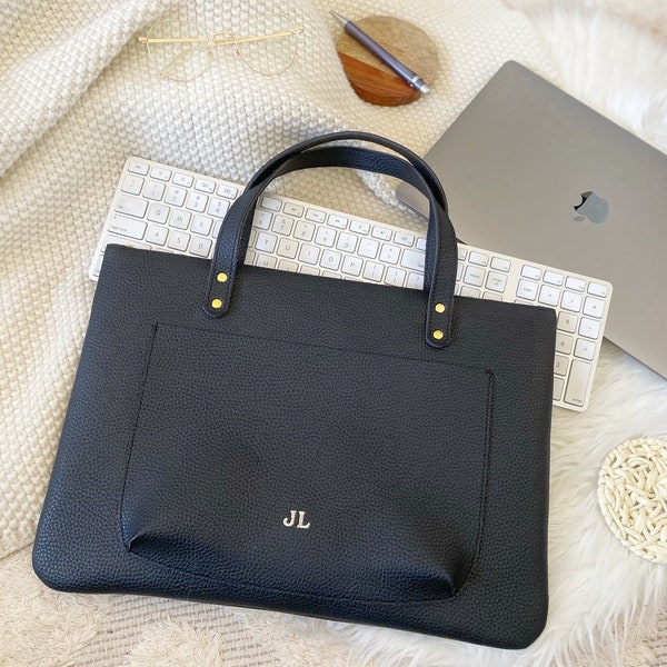 Leather Laptop Work Bag - Etsy