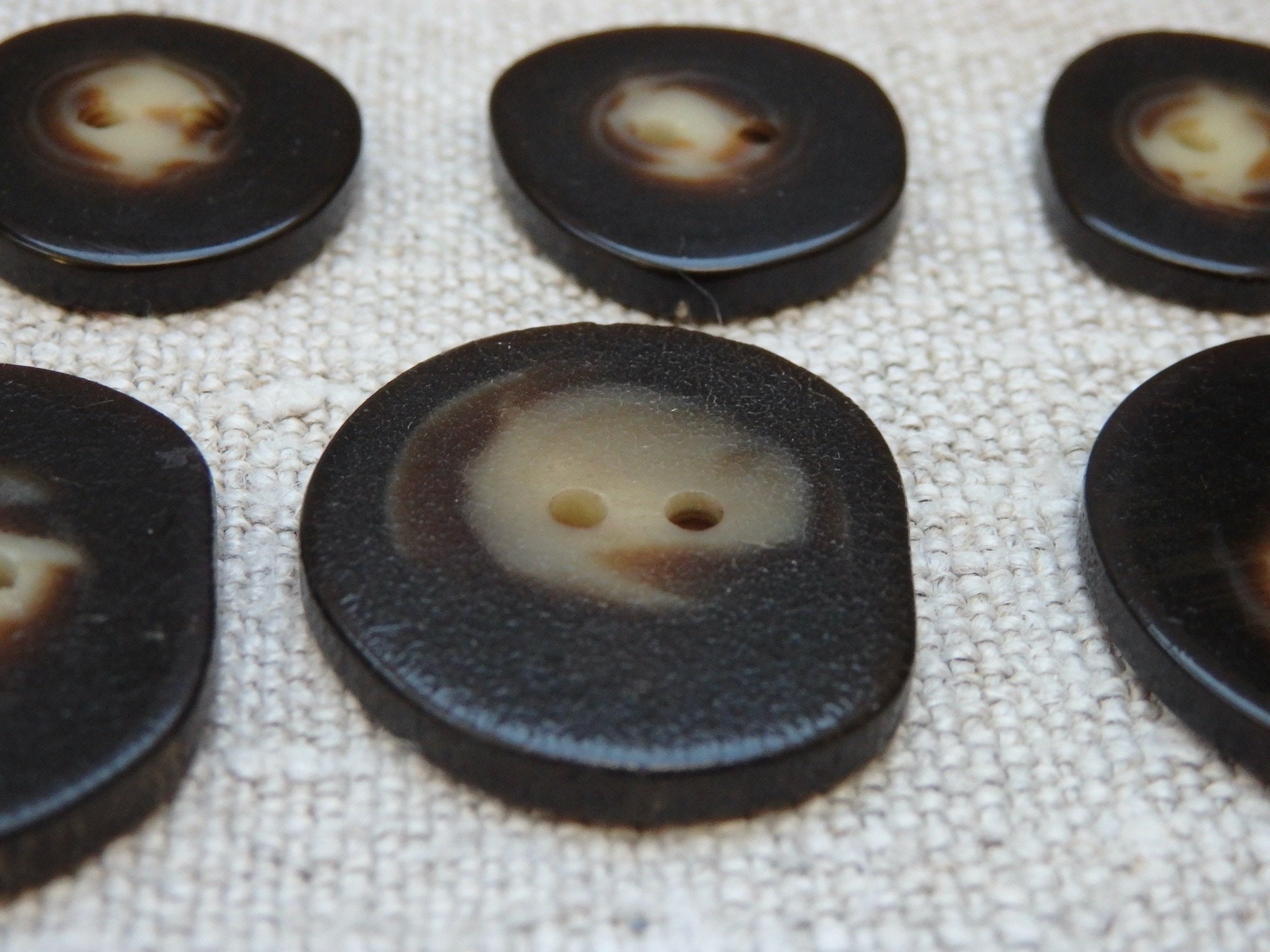 Vintage French Buttons Shank Buttons Brown and Cream Buttons | Etsy