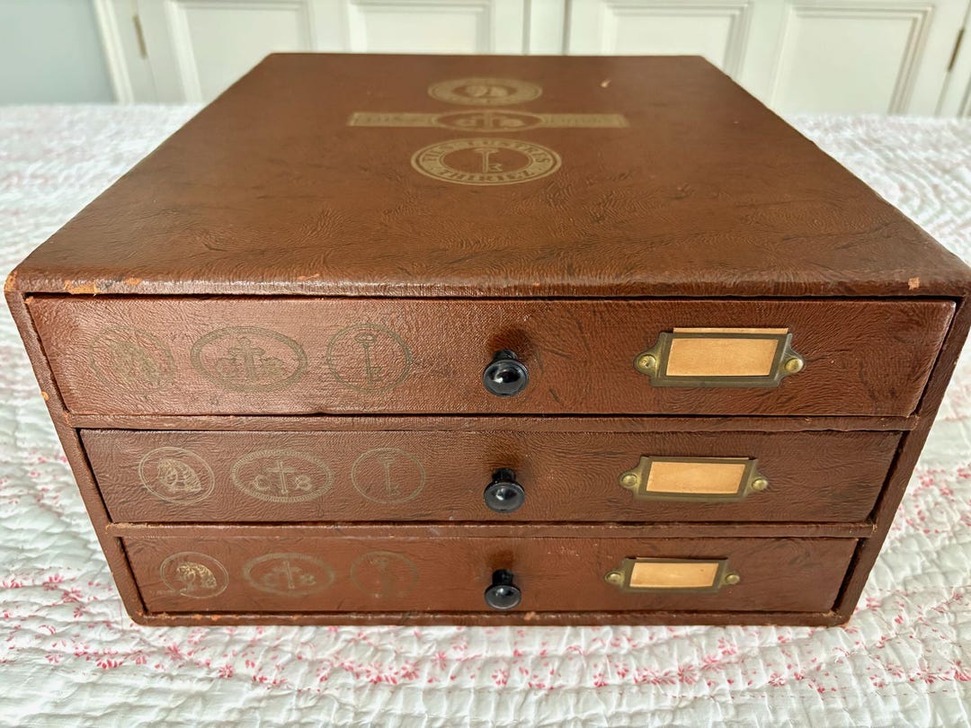 Antique French Haberdashery 3 Drawer Display Box for Cartier Bresson ...