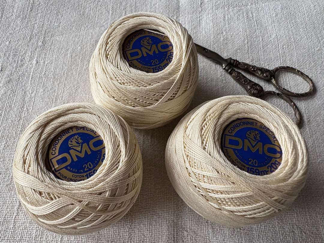 Three Spools of Unused Vintage DMC 20 Cordonnet Special Cotton Thread ...