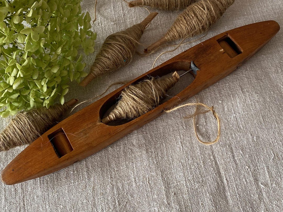 An Antique Swedish Boat Shuttle With Rollers for Weaving Swedish ...