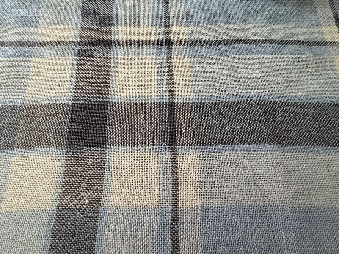 Small Handwoven Swedish Tablecloth Blues Grey White Checks Stripes 65 X ...