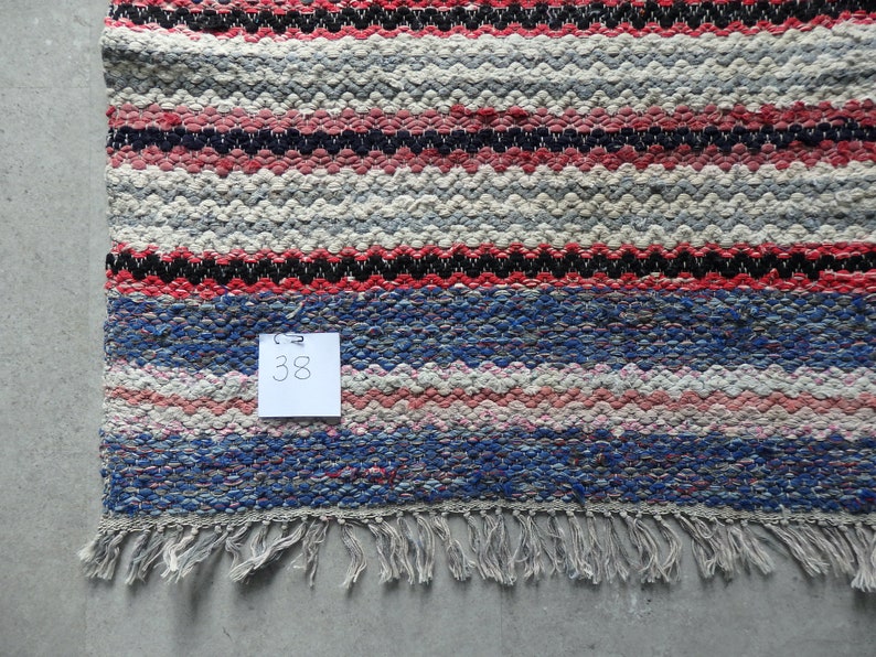 Swedish Handwoven Rag Rug Vintage Swedish Rag Blue Red Pink - Etsy UK