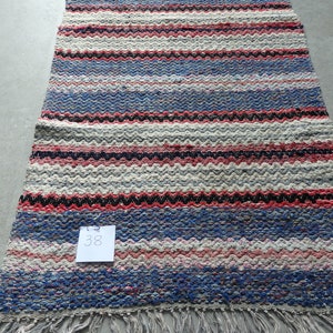 Swedish Handwoven Rag Rug Vintage Swedish Rag Blue Red Pink Grey Cream ...