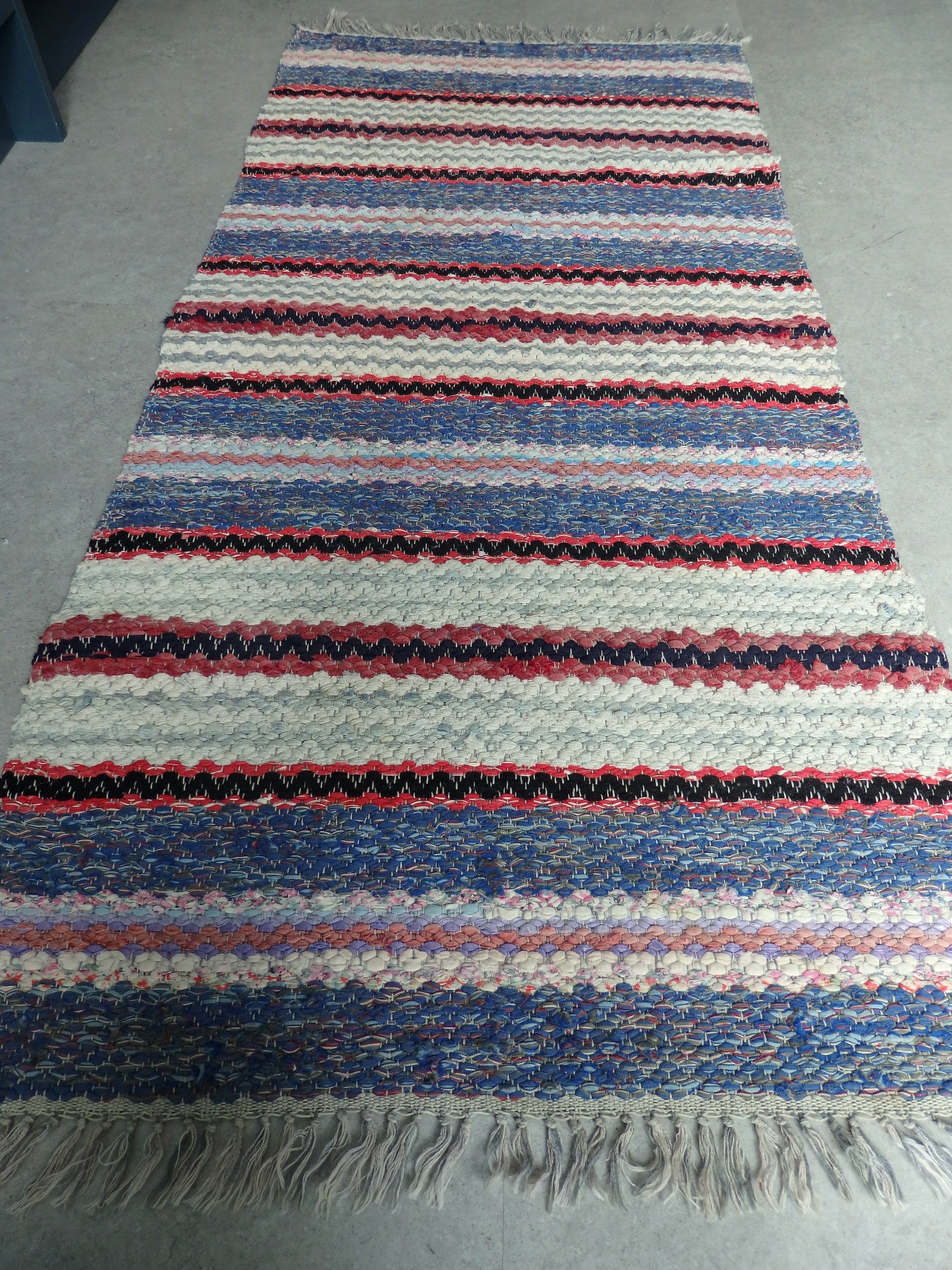 Swedish Handwoven Rag Rug Vintage Swedish Rag Blue Red Pink - Etsy UK
