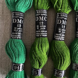 Four Skeins of Vintage DMC 12 Cotton a Broder Embroidery Thread Shades ...
