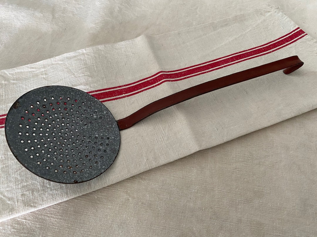 A Vintage French Enamel Skimming Spoon - Etsy