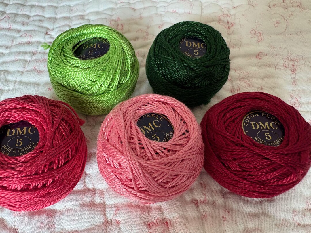 Five 10g Spools of Unused Vintage DMC 5 Cotton Perle Thread for ...
