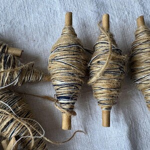 20 Vintage Paper Spools of Three Strand Coarse Unbleached Linen and ...