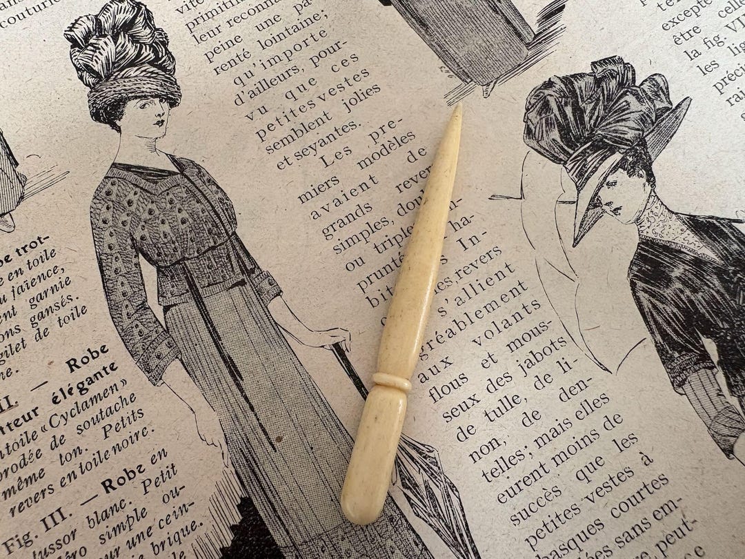 Antique French Bone Sewing Stiletto 6.8 Cm - Etsy