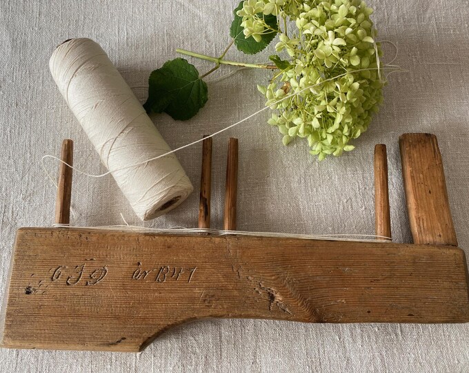 Antique 1847 Rustic Swedish Wooden Heddle Maker for a Weaving Loom With ...