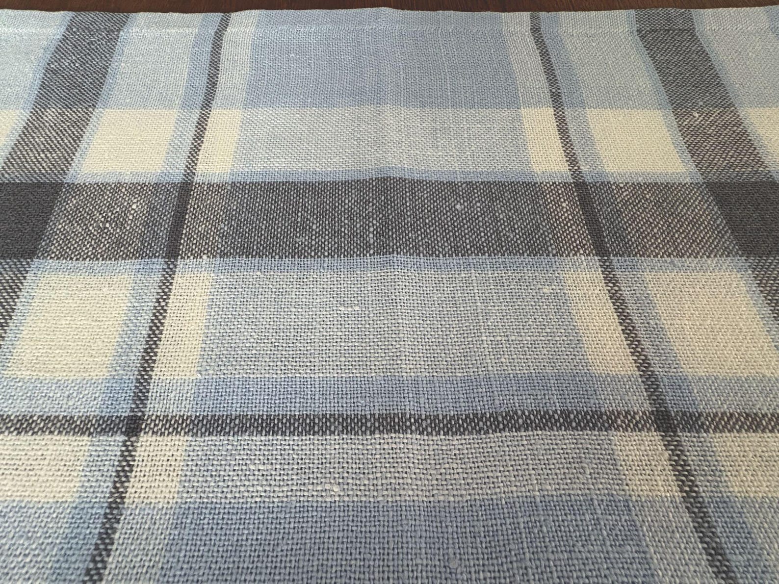 Small Handwoven Swedish Tablecloth Blues Grey White Checks Stripes 65 X ...