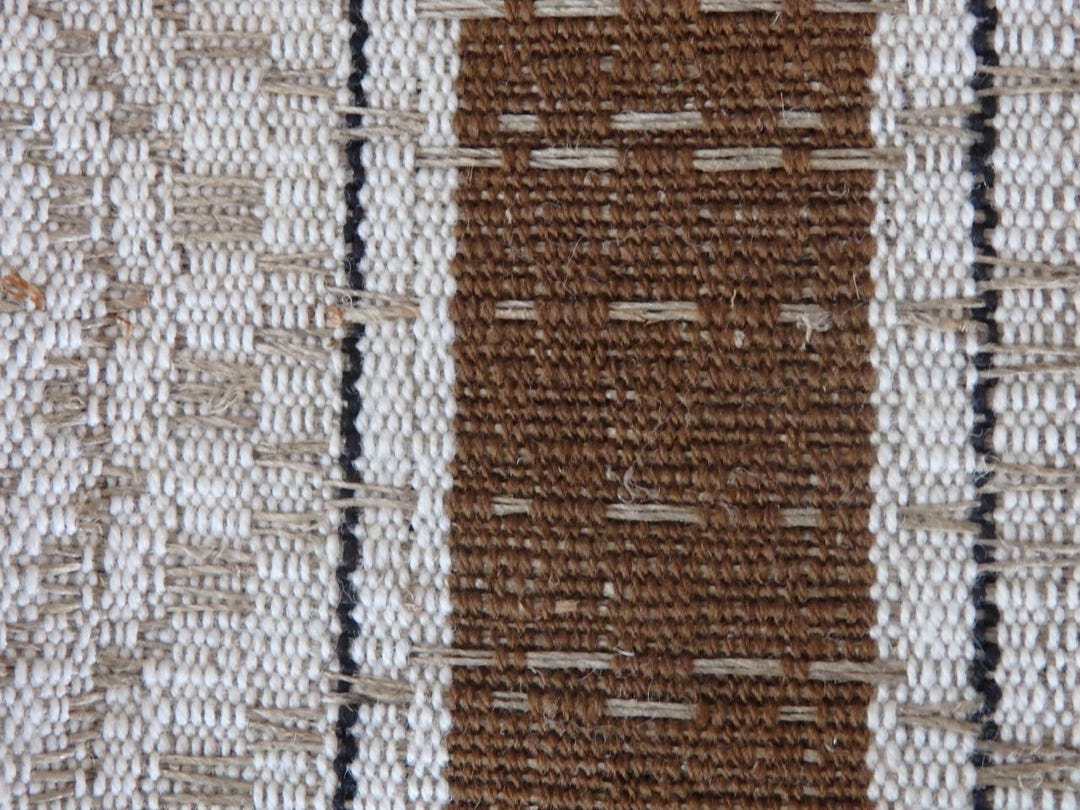 Vintage Swedish Woven Unused Fabric Brown Fabrics Unhemmed Tablecloth ...