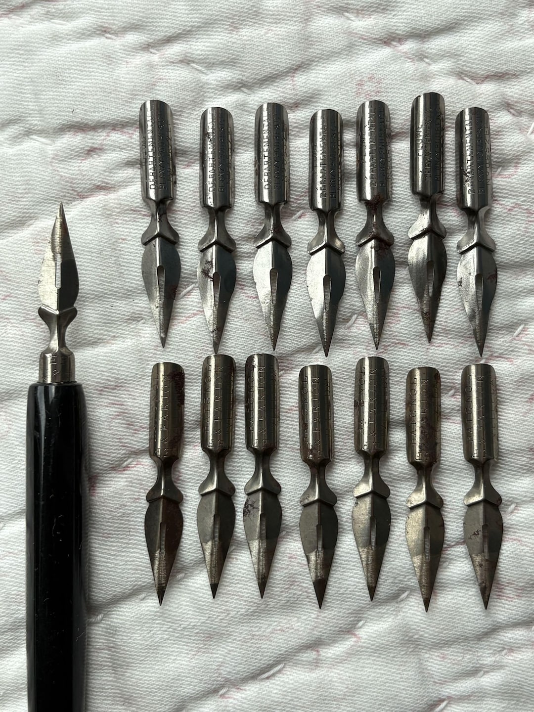 14 Vintage French Pen Nibs Metal Dip Pen Nibs Blanzy Poure & Cie Plume ...