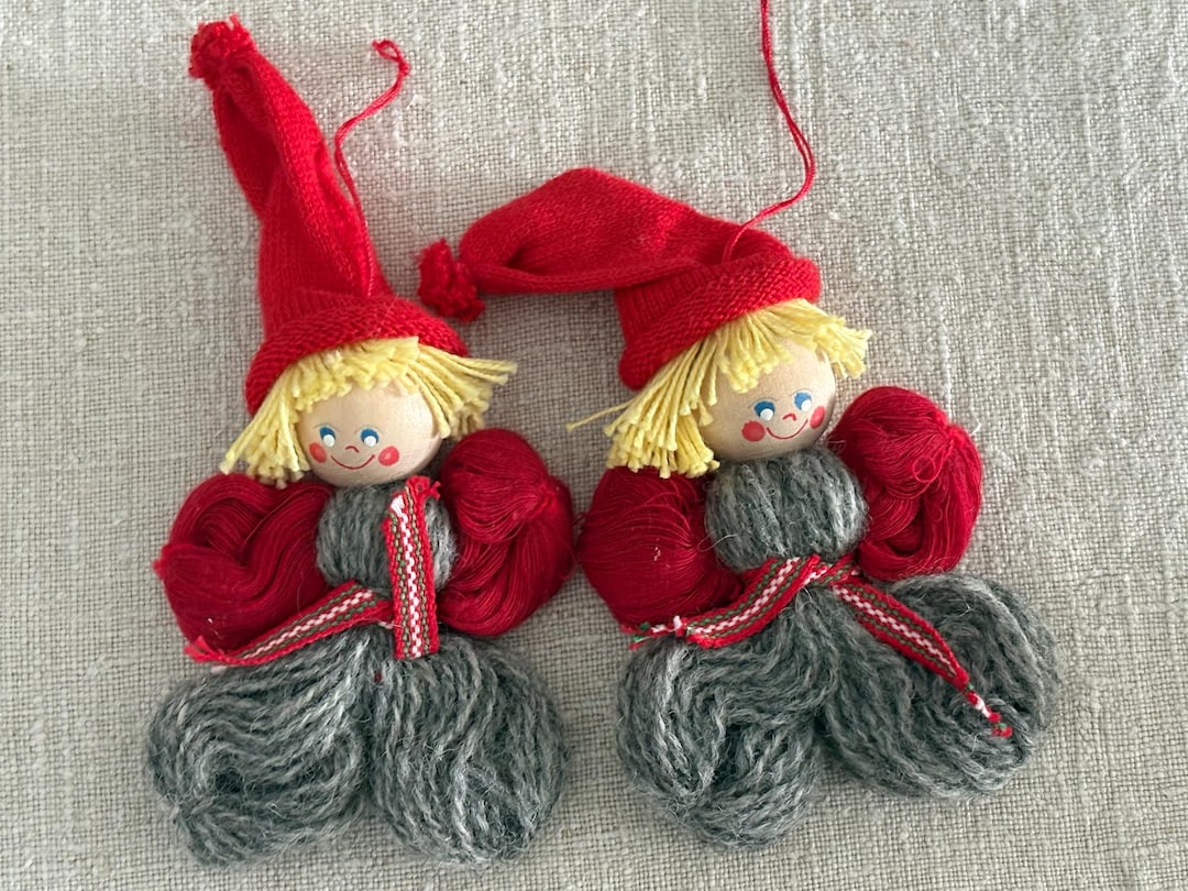Two Delightful Vintage Swedish Christmas Tree Decorations Jul Tomtar ...