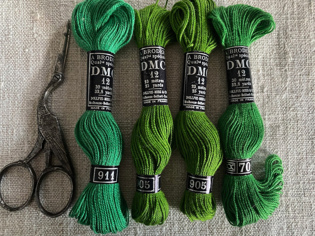 Four Skeins of Vintage DMC 12 Cotton a Broder Embroidery Thread Shades ...